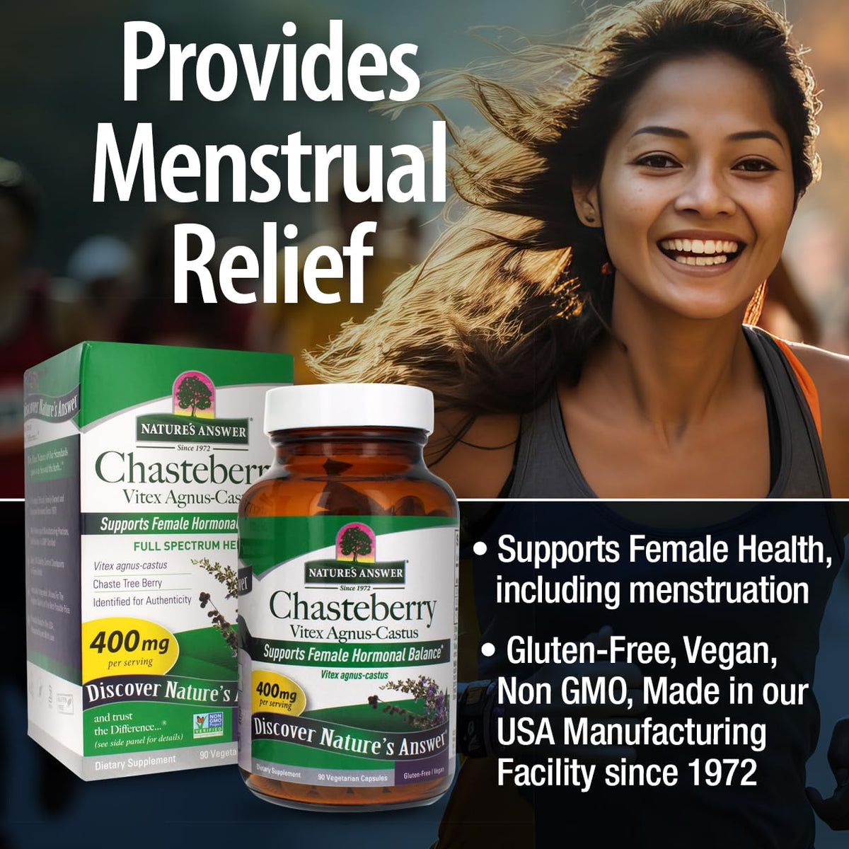 Vegan chasteberry capsules for hormone regulation