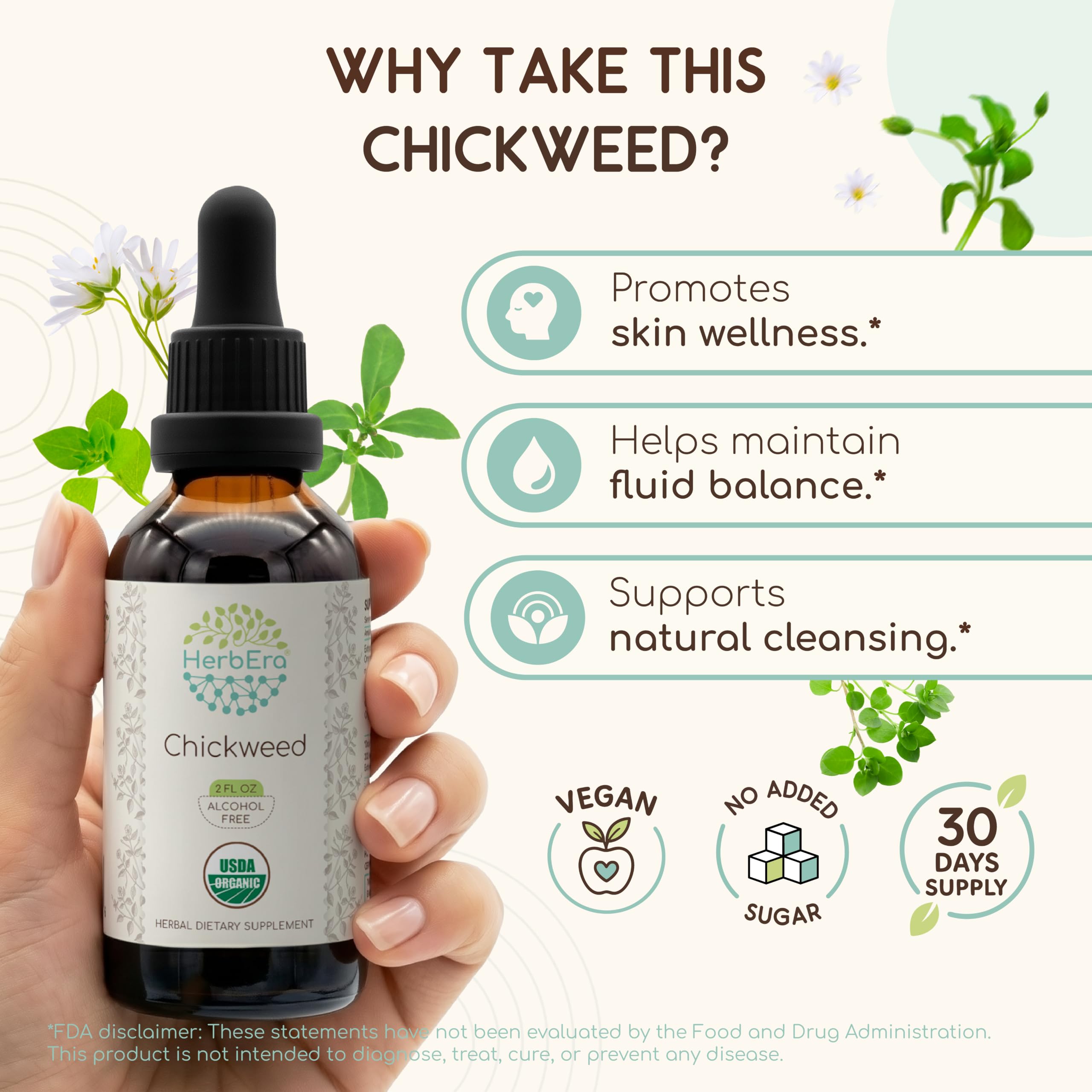 vegan chickweed tincture for digestive support