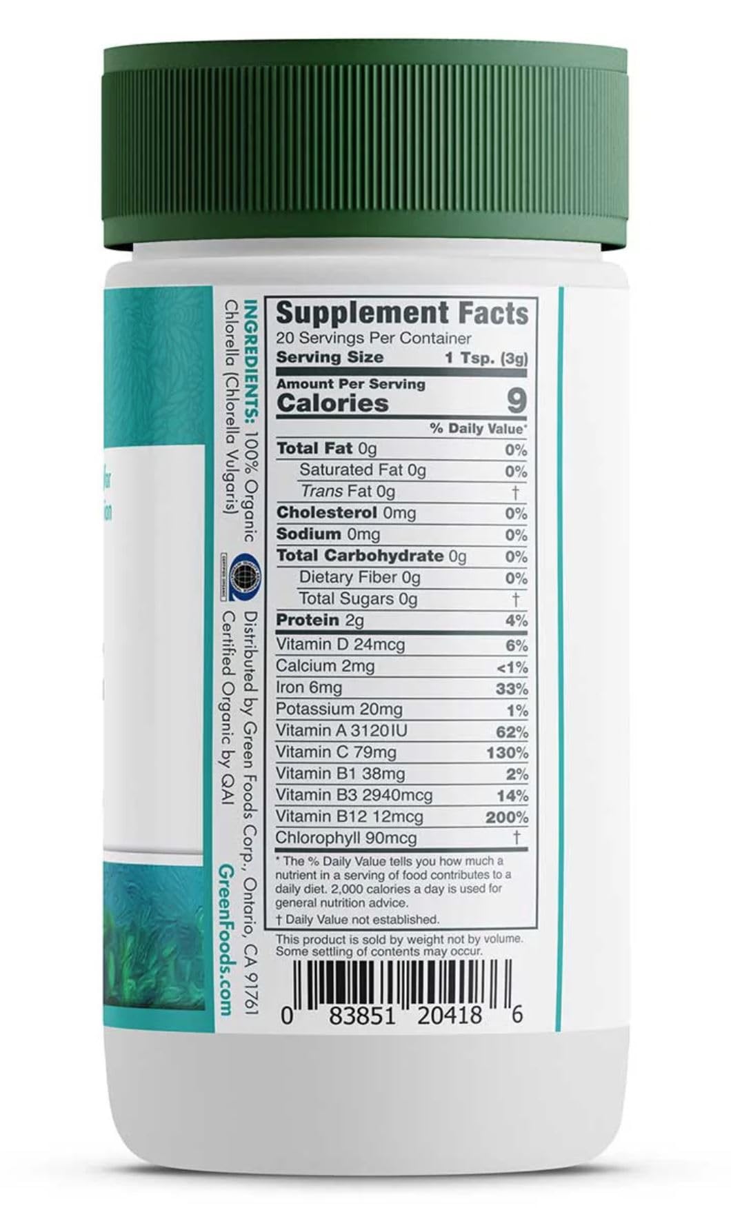 vegan chlorella for healthy lifestyle