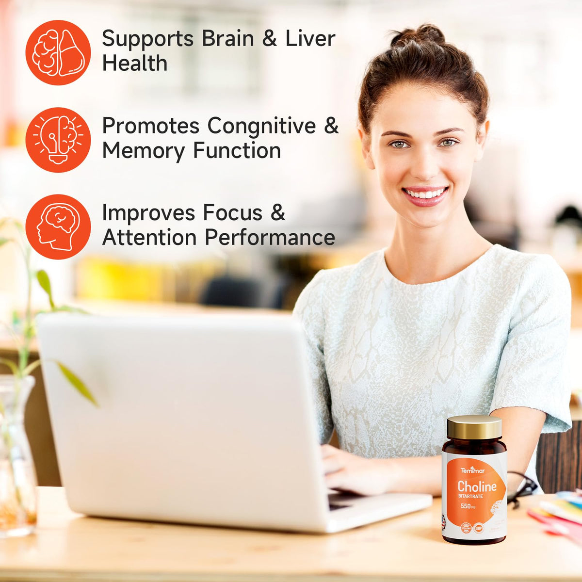 Vegan Choline Bitartrate for energy support