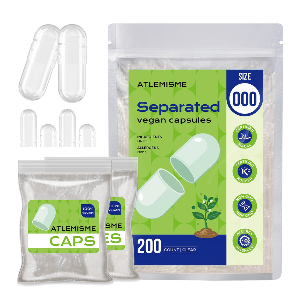 Vegan clear empty capsules 200 count