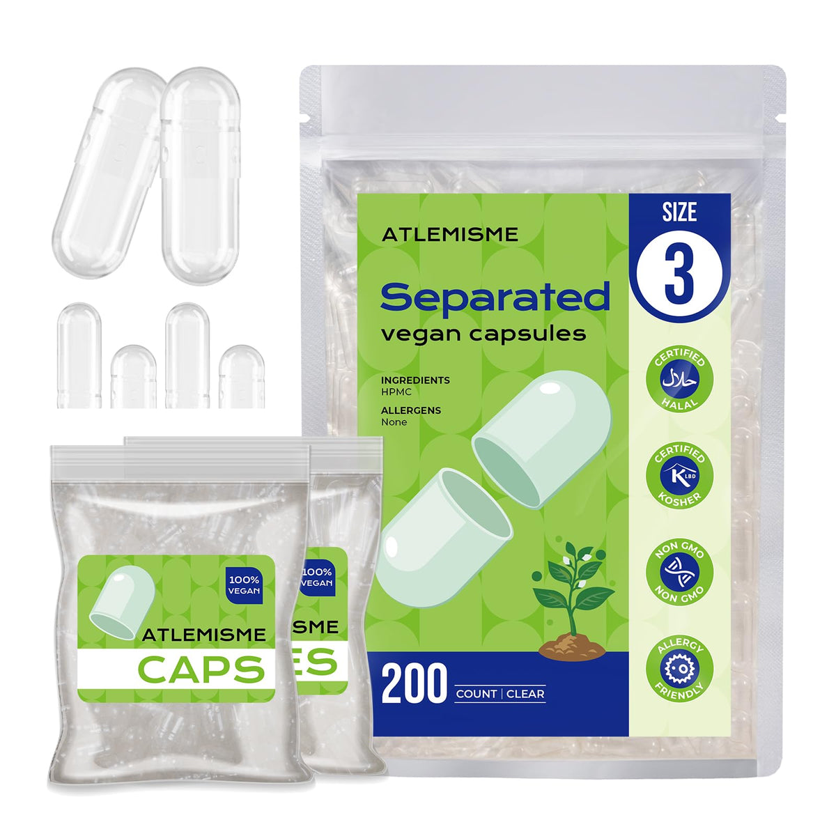 Vegan clear empty capsules for supplements