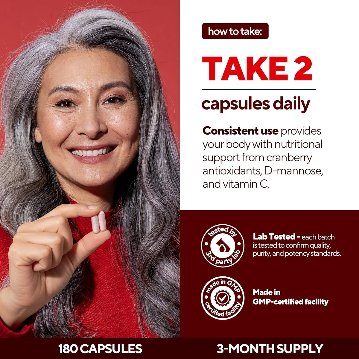 Vegan cranberry capsules for women