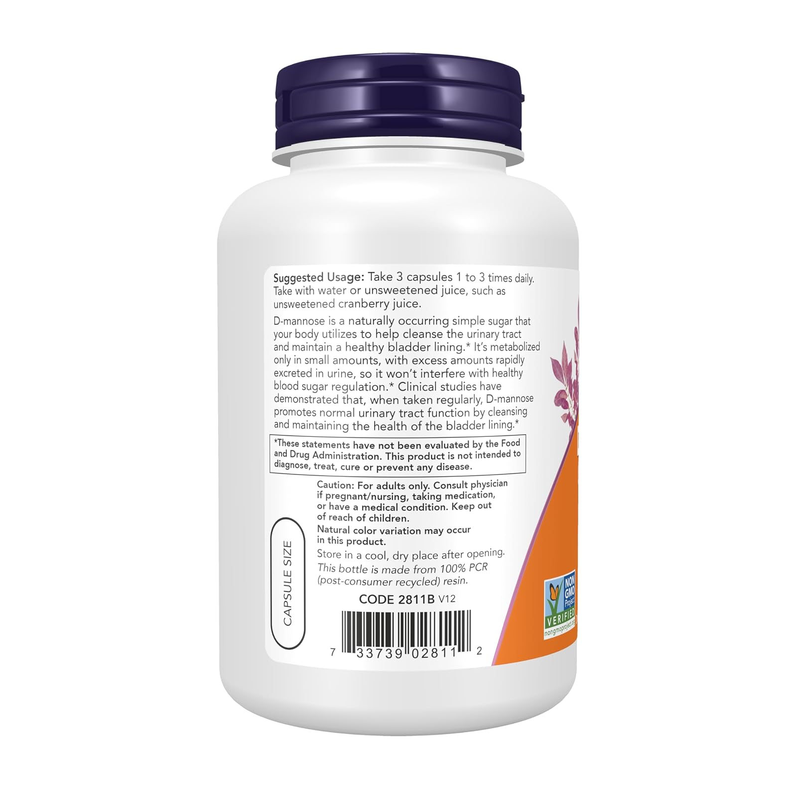 Vegan D-Mannose capsules for wellness