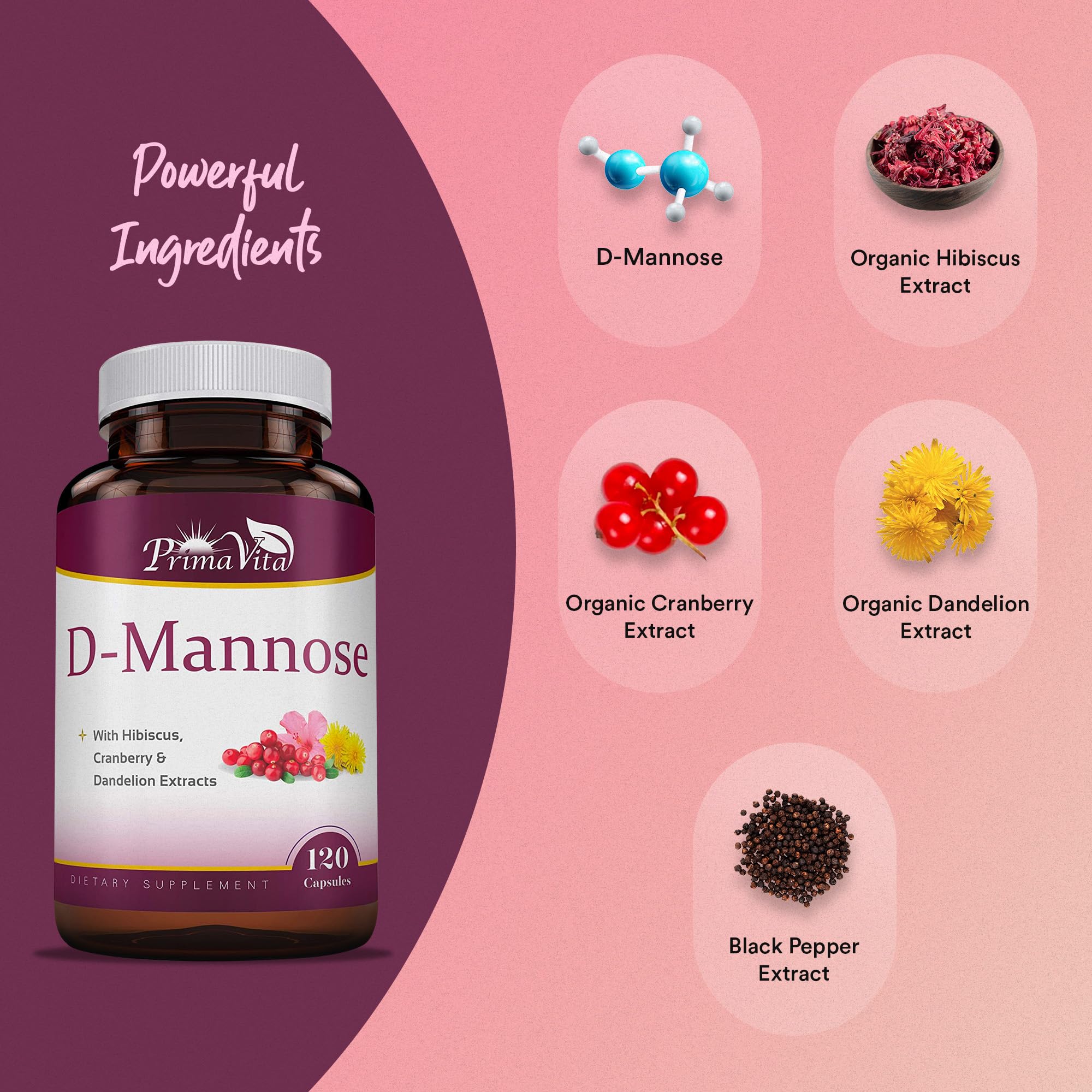 Vegan D-Mannose with dandelion extract