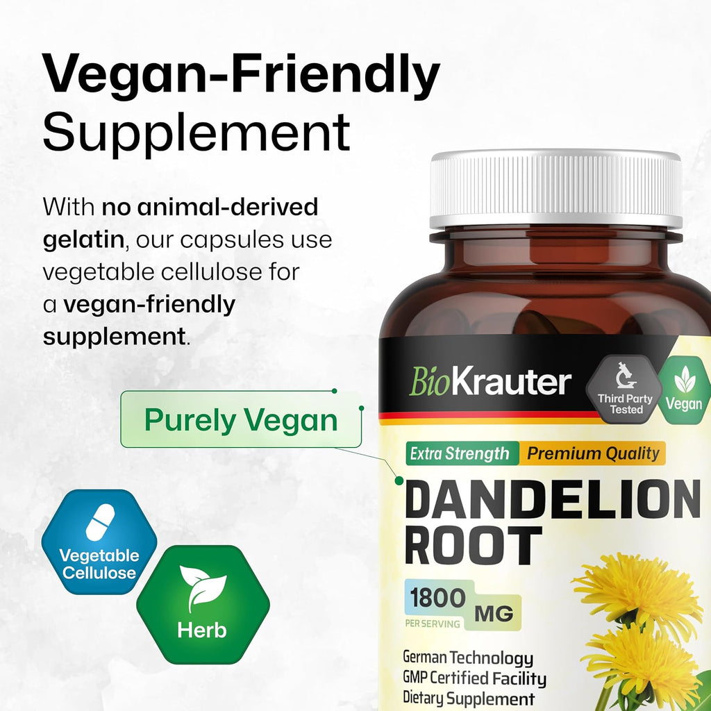 vegan dandelion capsules for wellness