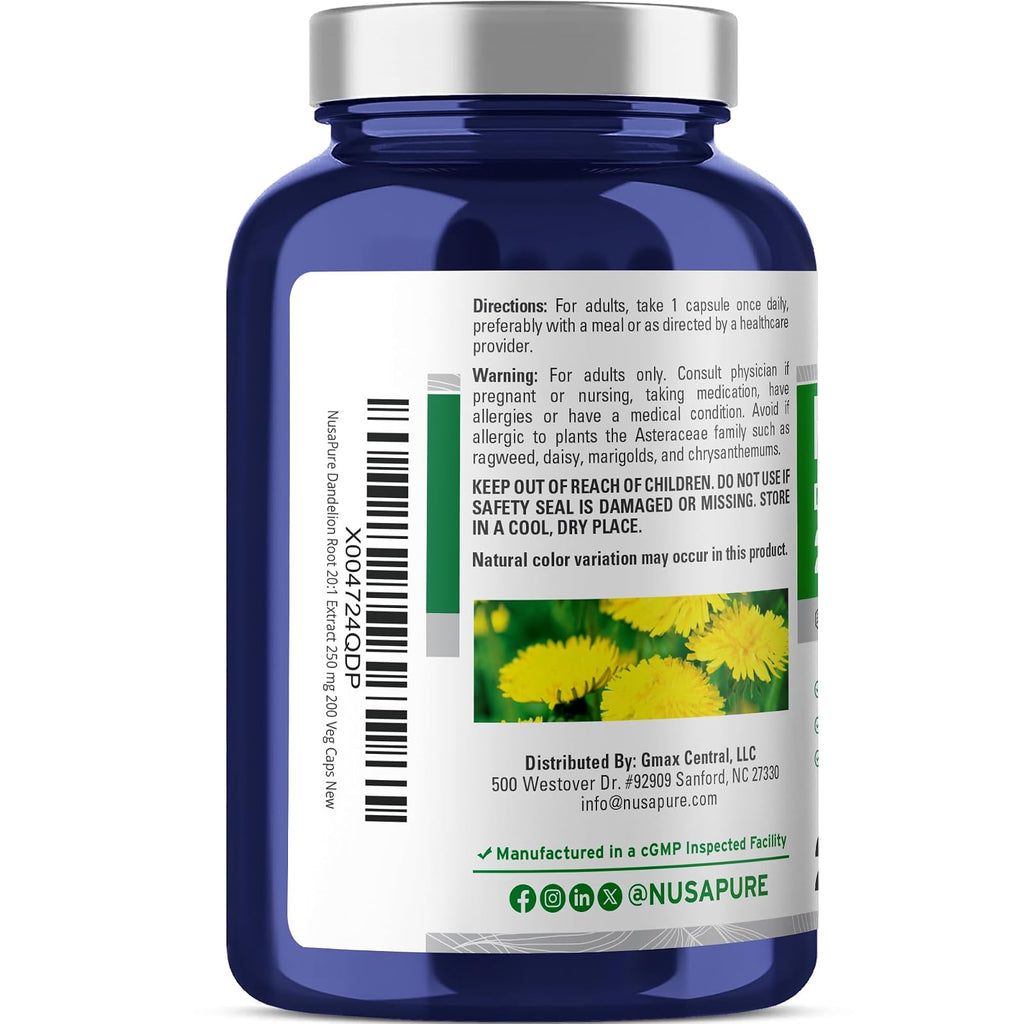 vegan dandelion root capsules for detox