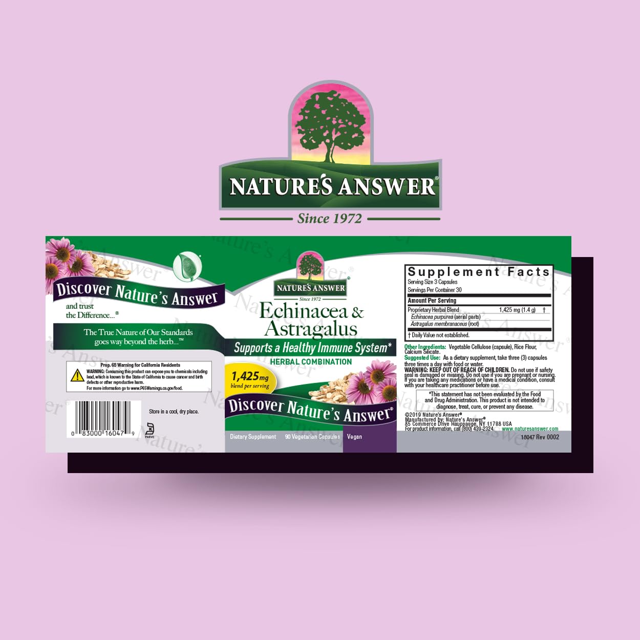 vegan echinacea with astragalus capsules