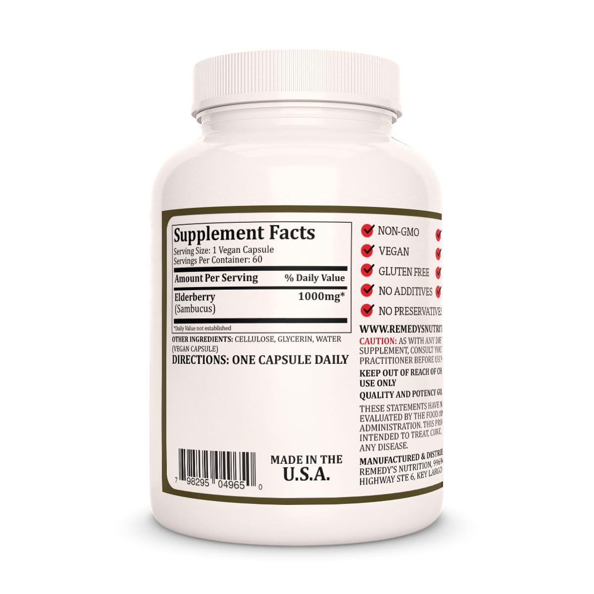Vegan elderberry capsules for health