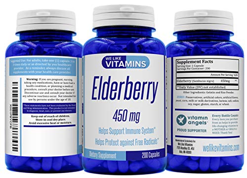 Vegan elderberry capsules for health