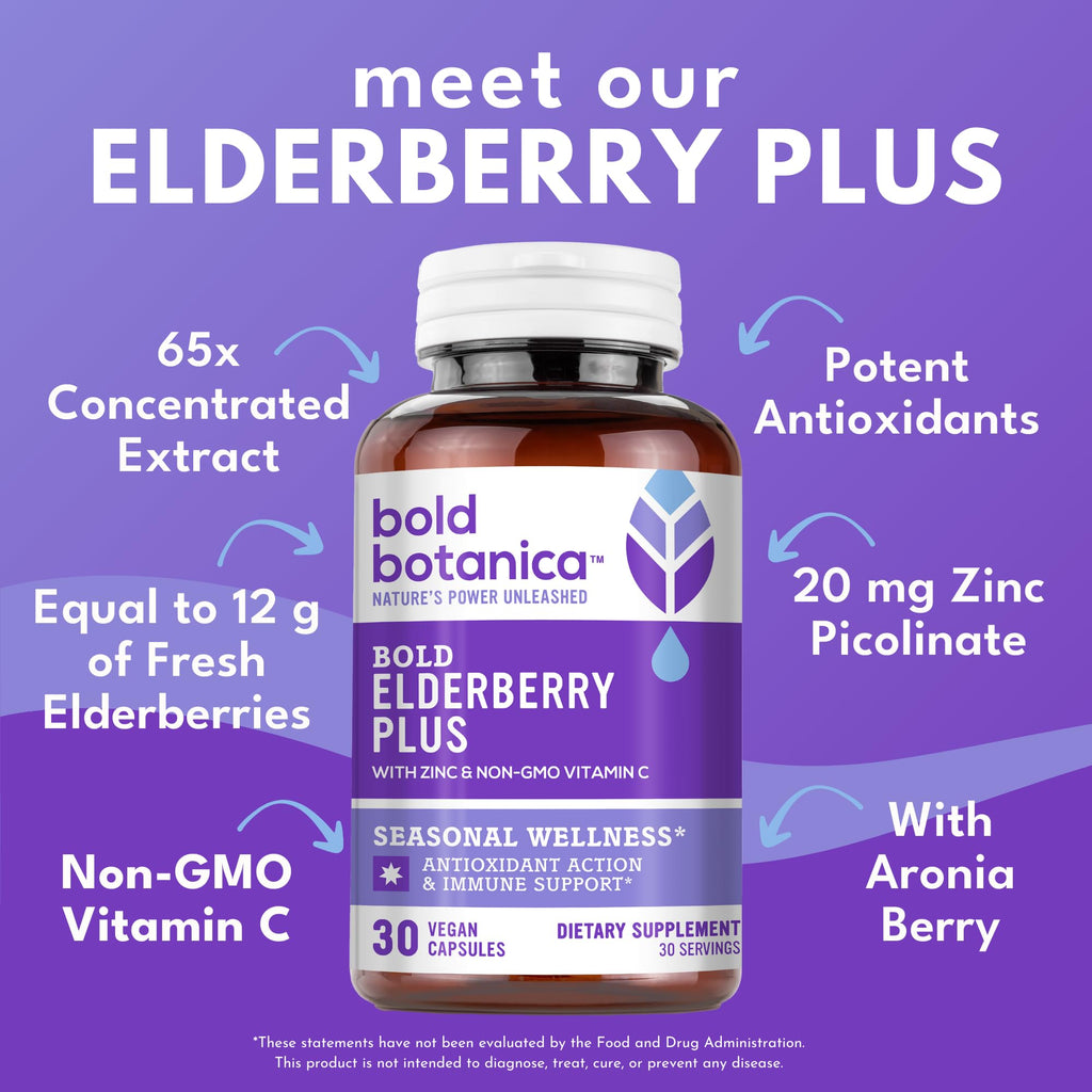 Vegan elderberry capsules with vitamin C