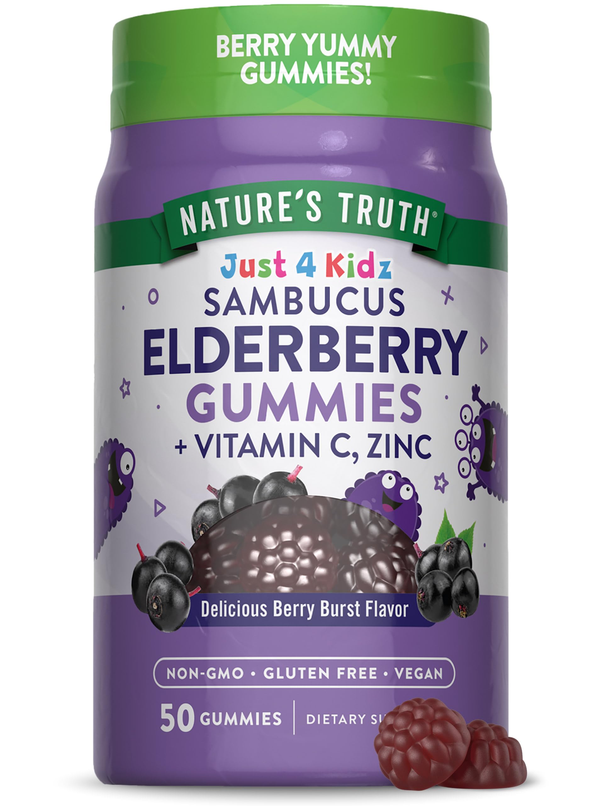 Vegan elderberry gummies with zinc