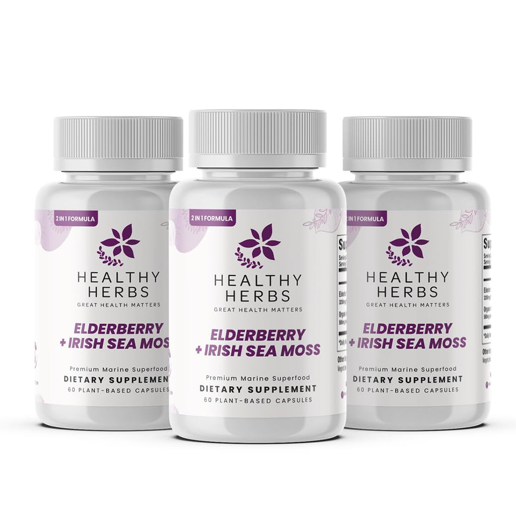 vegan elderberry sea moss capsules