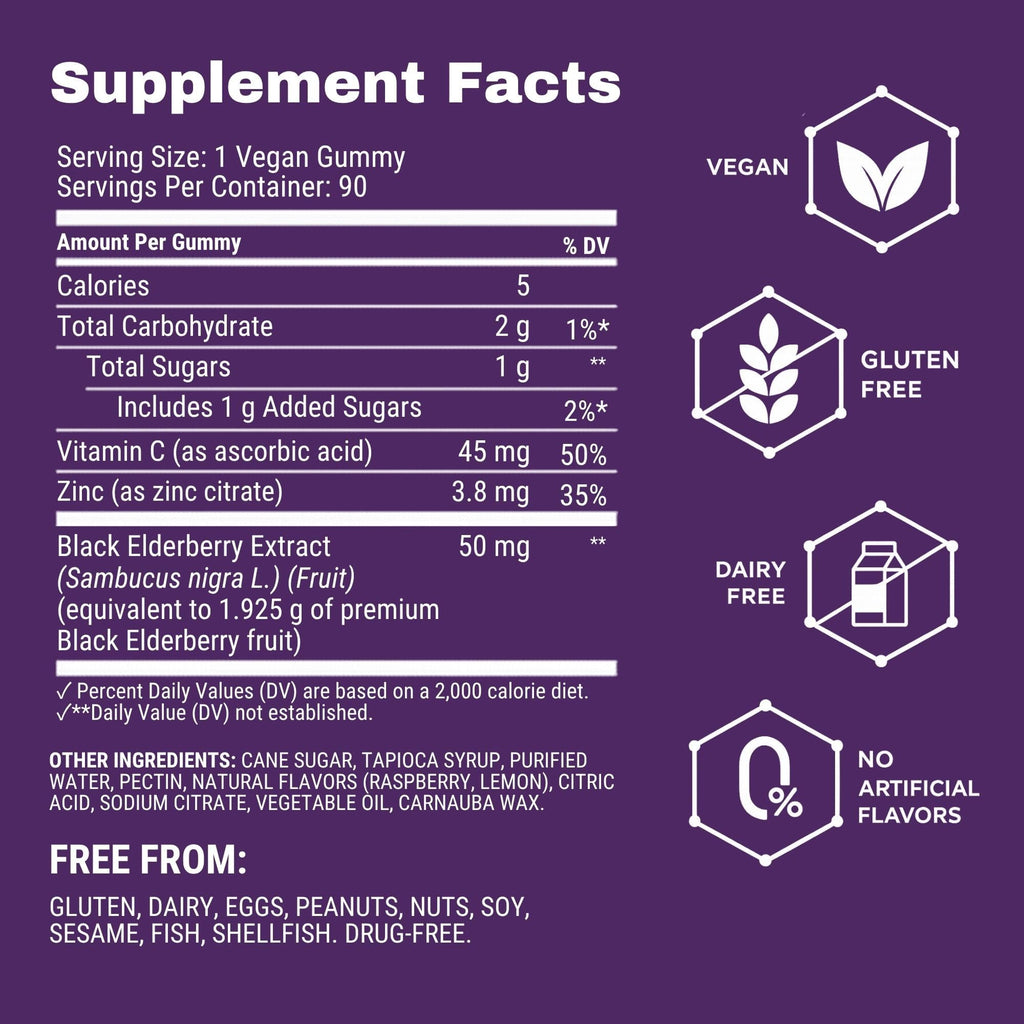vegan elderberry supplement with vitamin C