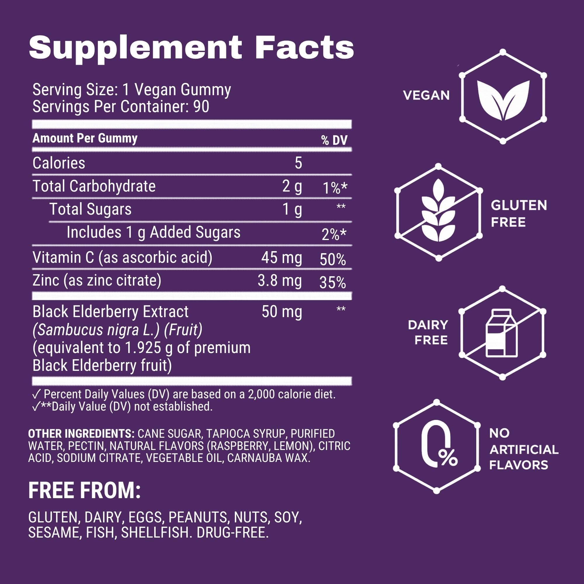 vegan elderberry supplement with vitamin C