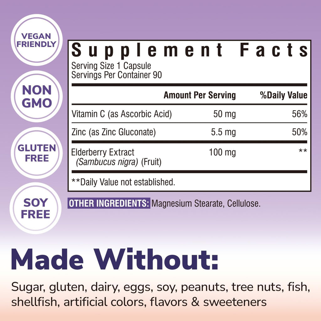 vegan elderberry vitamin C supplement