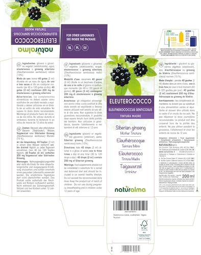 vegan eleuthero tincture from Italy