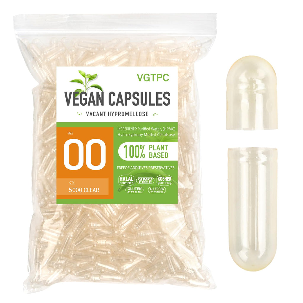 Vegan empty capsules for supplements