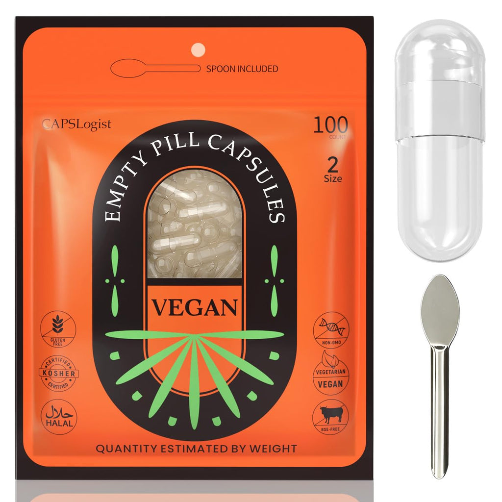 Vegan empty capsules for supplements