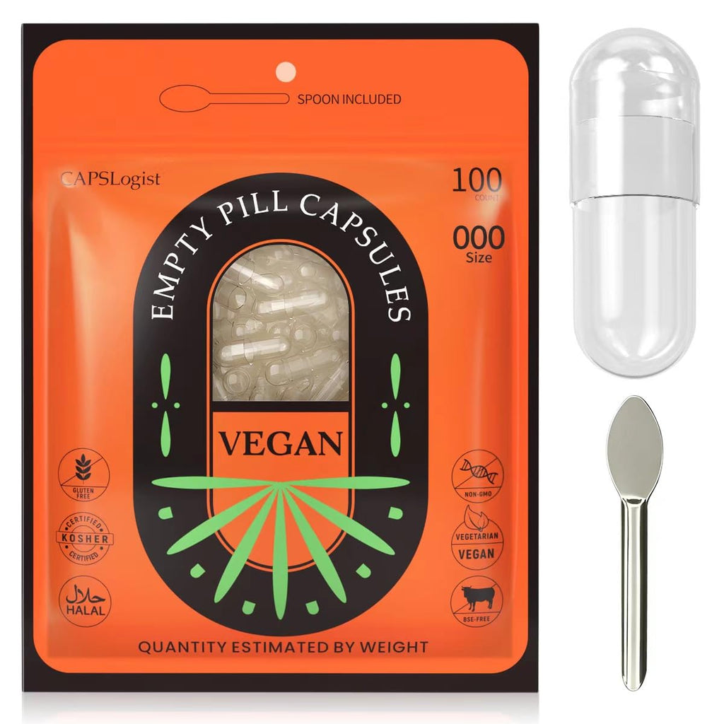 Vegan empty pill capsules for supplements