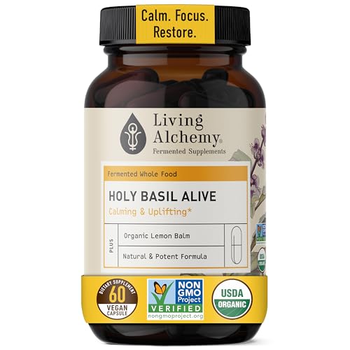 Vegan fermented holy basil capsules