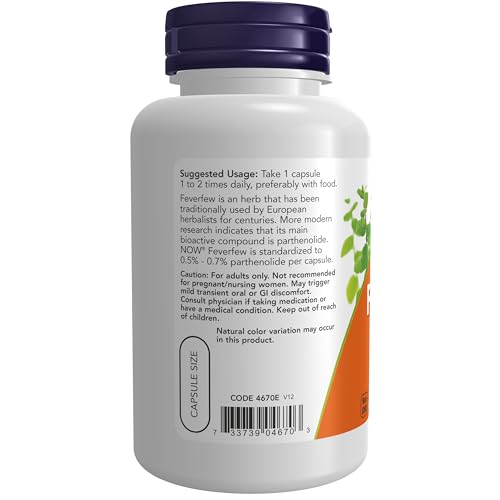 Vegan feverfew capsules with parthenolide