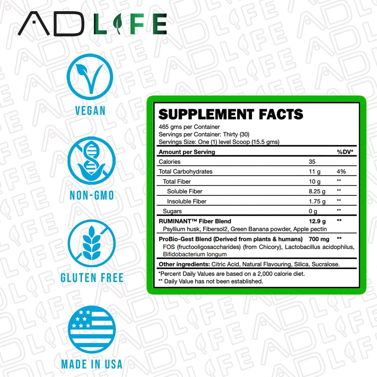 Vegan fiber powder with psyllium husk