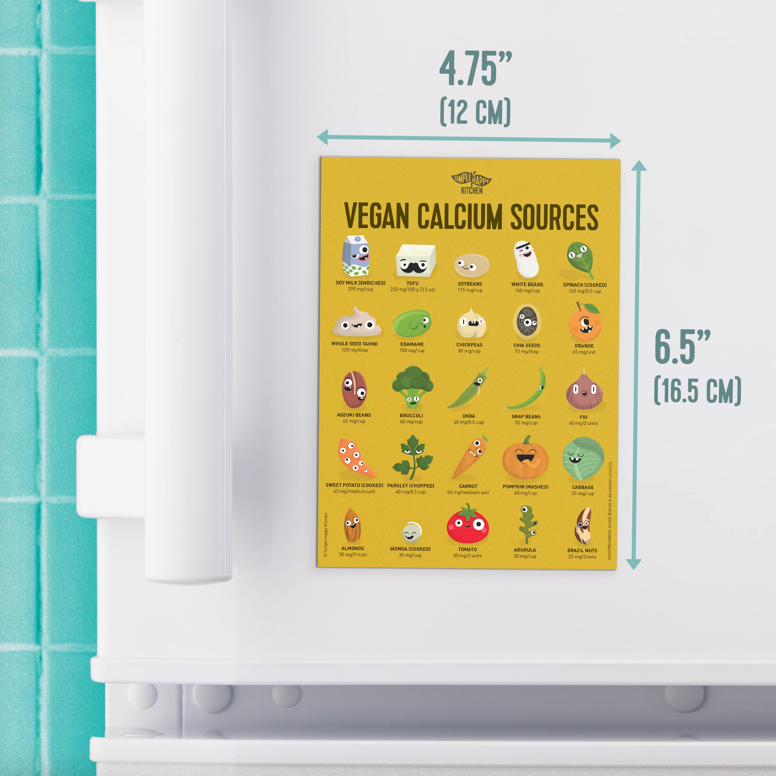 Vegan fridge magnet for nutrition