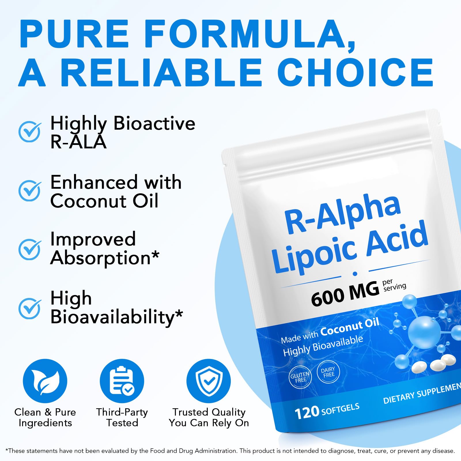 Vegan-friendly Alpha Lipoic Acid capsules