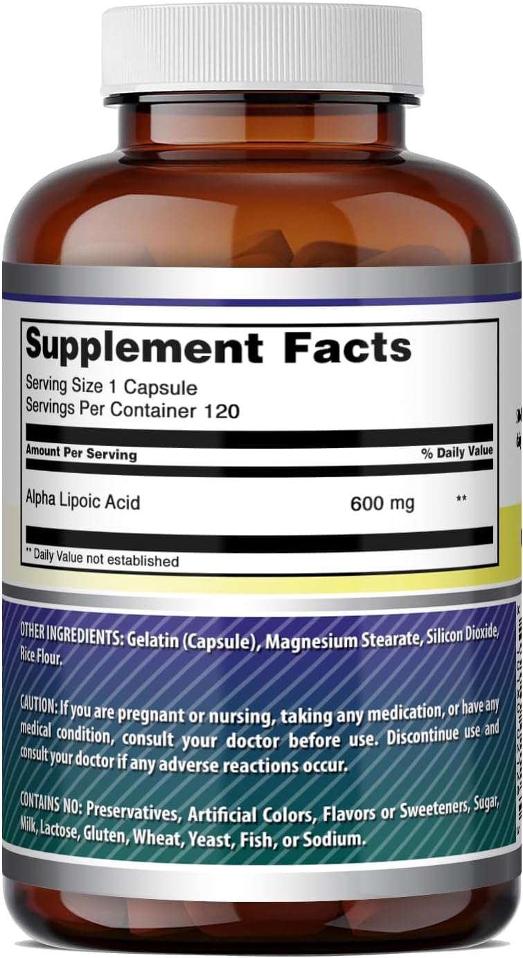 Vegan-friendly Alpha Lipoic Acid capsules