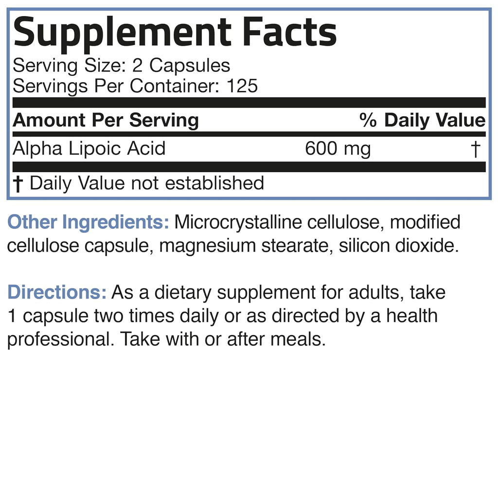 vegan-friendly alpha lipoic acid formula