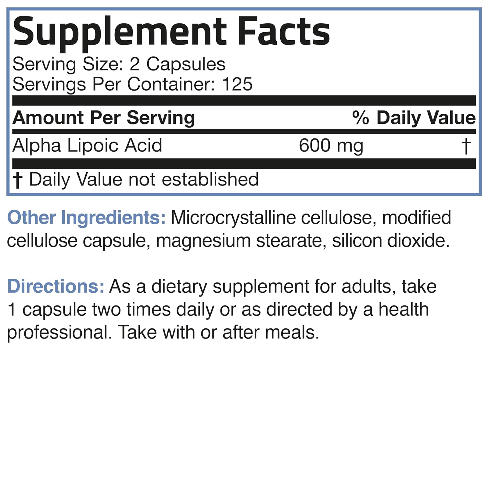 vegan-friendly alpha lipoic acid formula