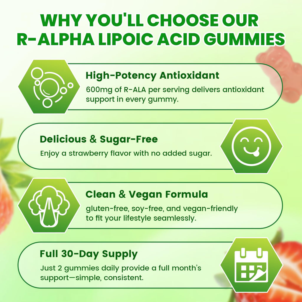 Vegan-friendly alpha lipoic acid gummies