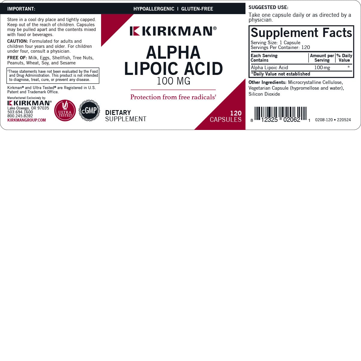 vegan-friendly Alpha Lipoic Acid