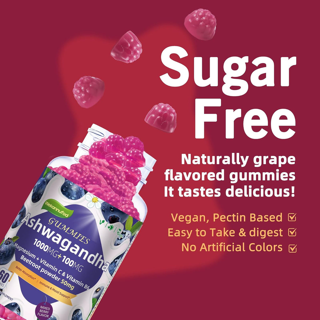 Vegan-friendly ashwagandha gummies 120 count