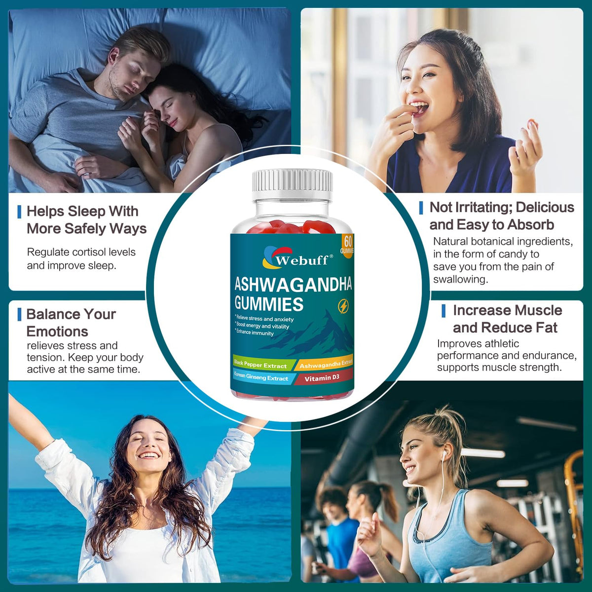 Vegan friendly Ashwagandha gummies with L-Theanine