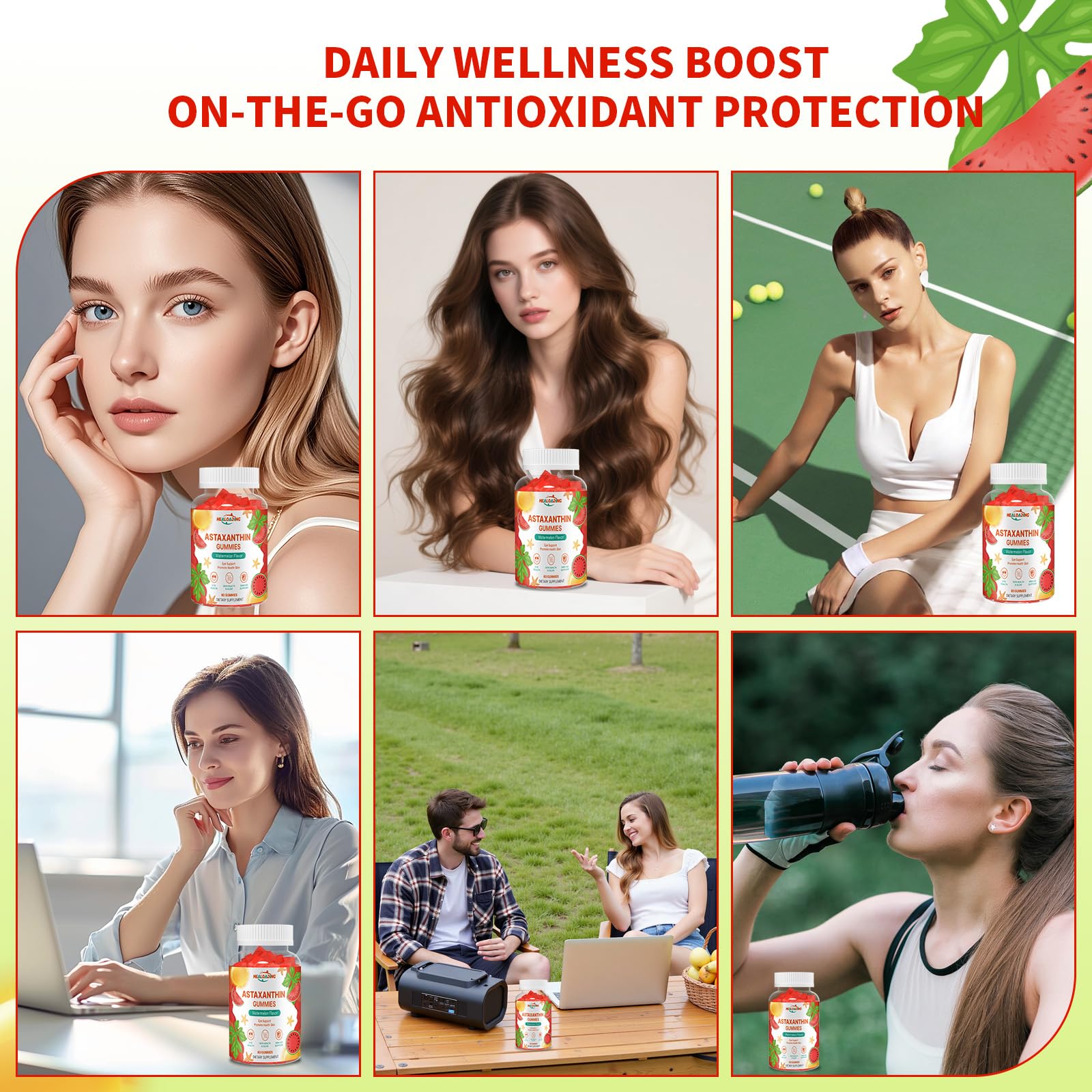 Vegan-friendly Astaxanthin gummy vitamins