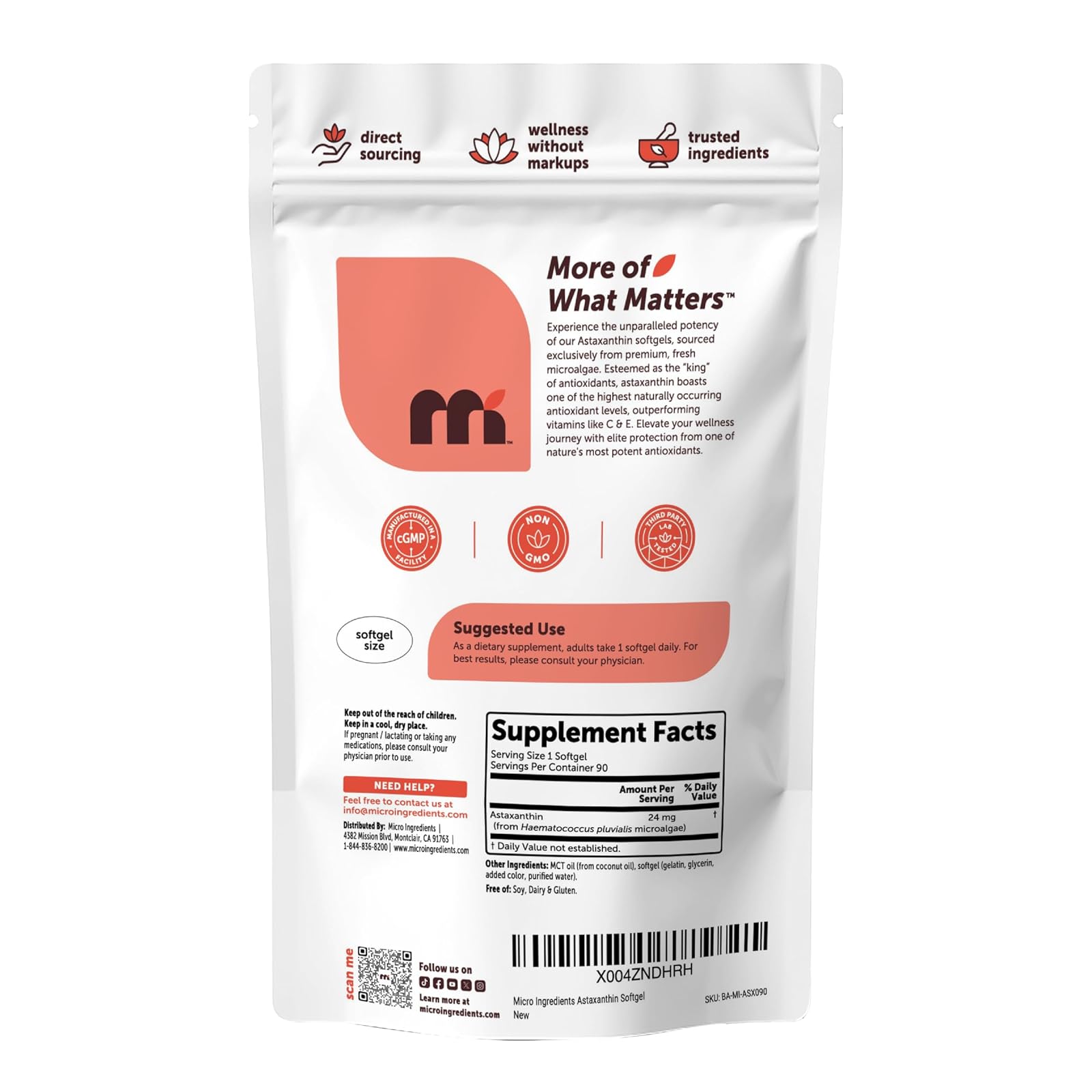 Vegan-friendly Astaxanthin supplement