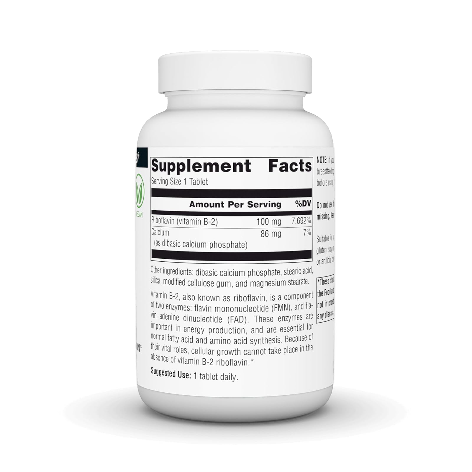 Vegan-friendly B-2 vitamin tablets
