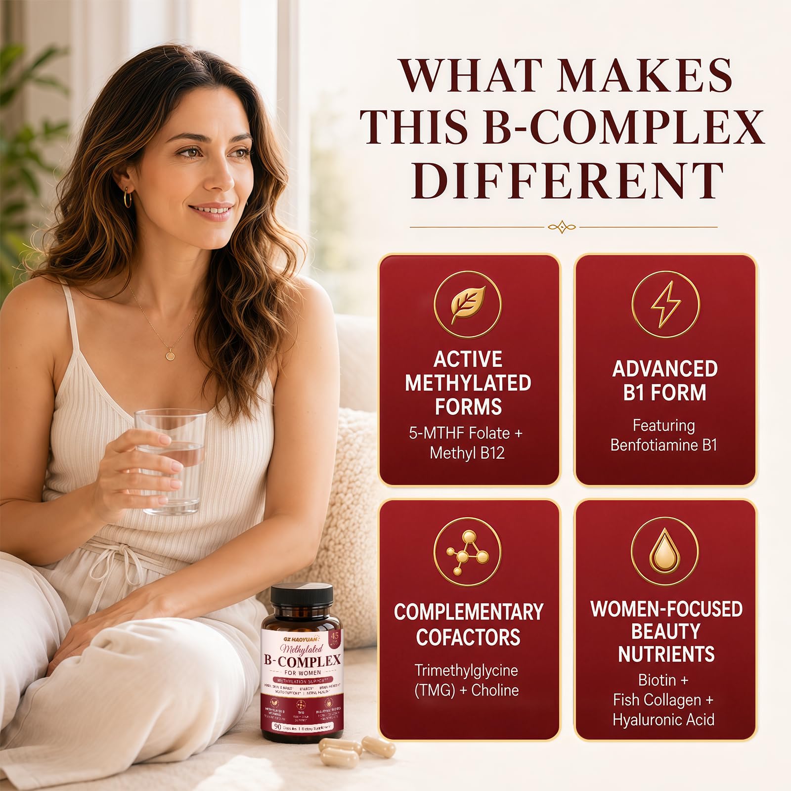 Vegan-friendly B complex vitamin capsules