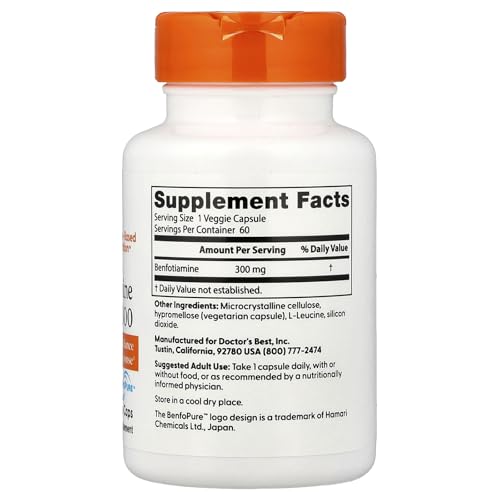 Vegan-friendly B1 Thiamine capsules
