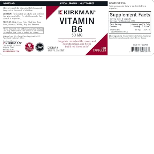 Vegan-friendly B6 vitamin capsules