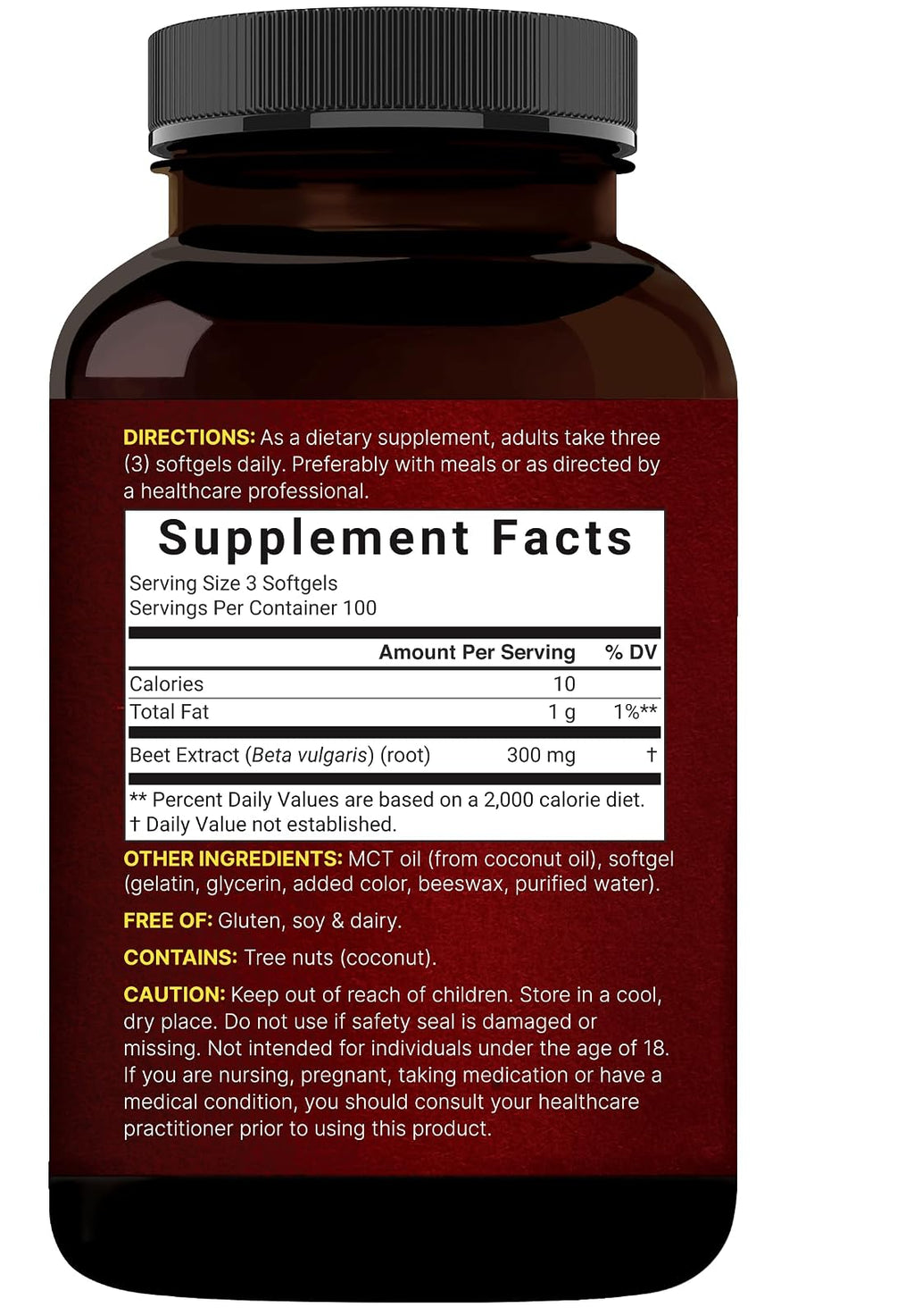 vegan-friendly beet root softgels