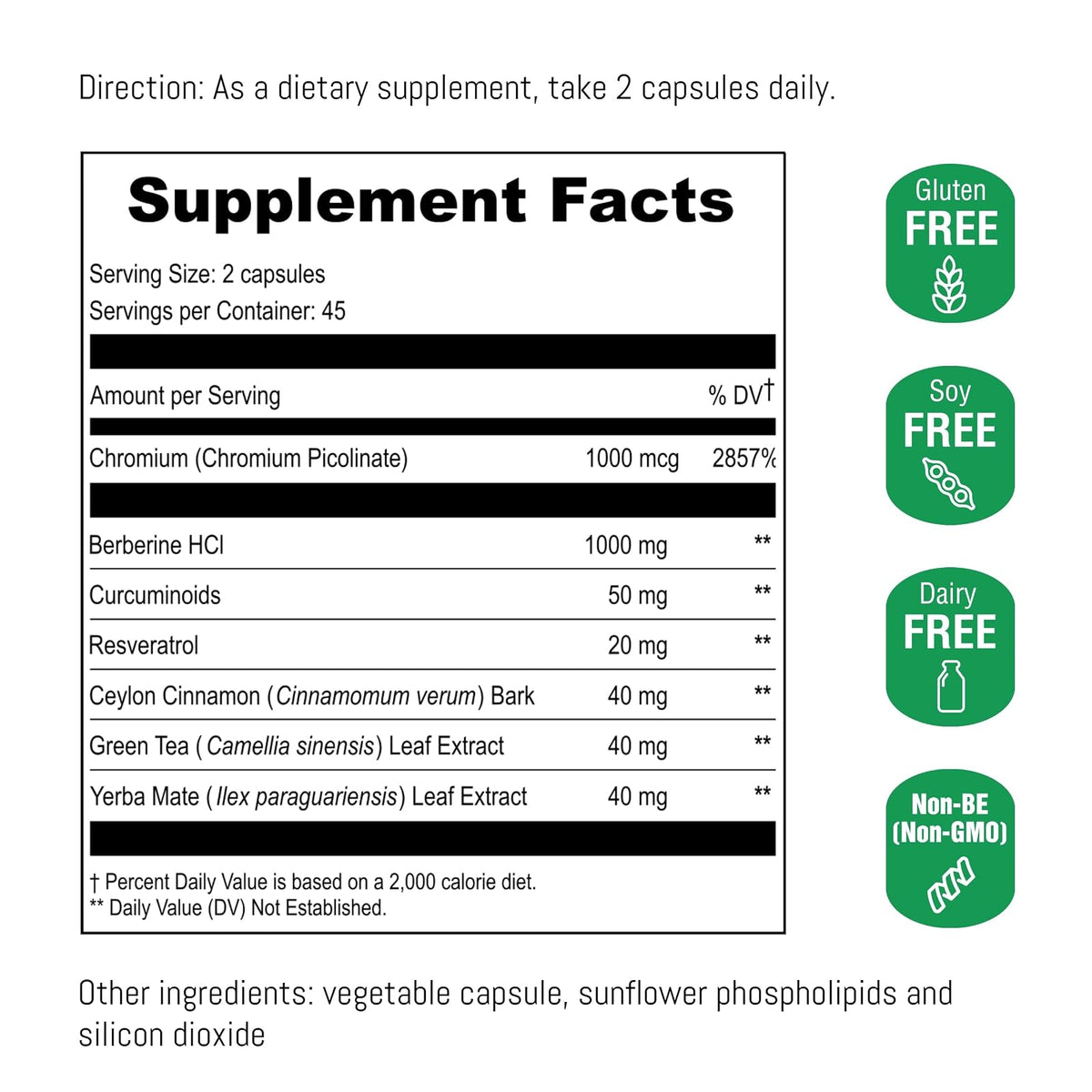 vegan-friendly Berberine HCl capsules