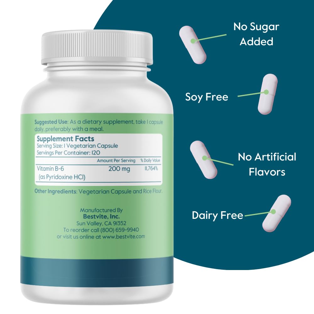 Vegan-friendly BESTVITE B-6 capsules