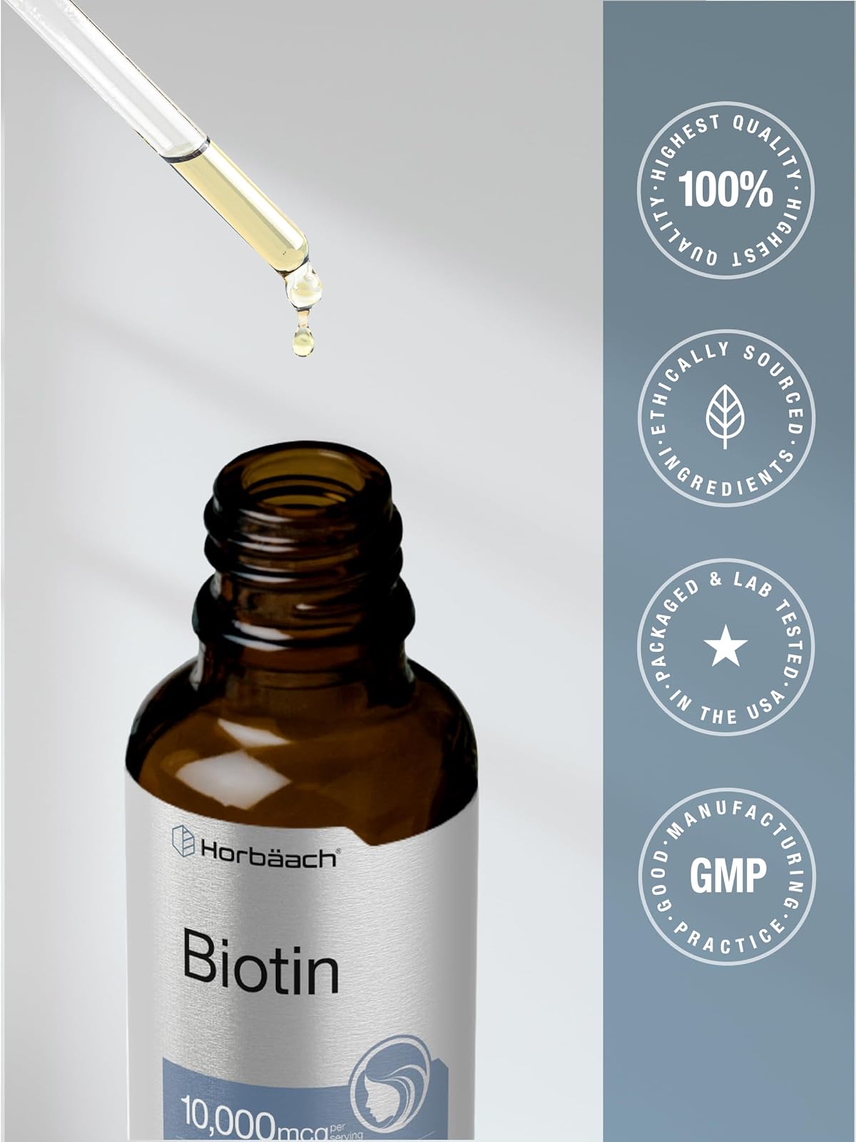 Vegan-friendly biotin drops 4 fl oz
