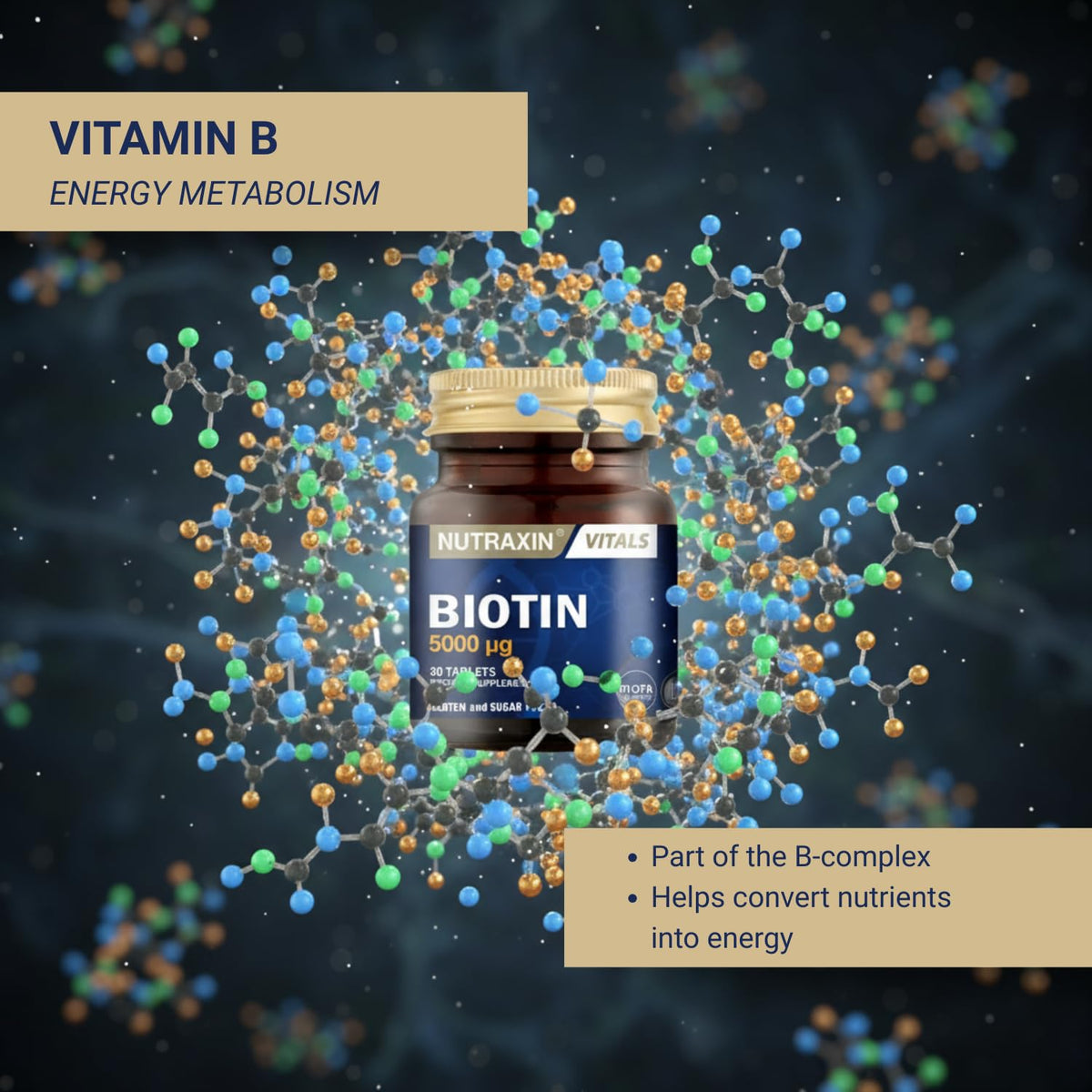 Vegan-friendly biotin supplement
