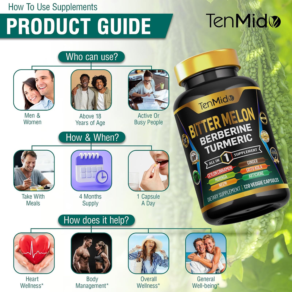 Vegan-friendly Bitter Melon capsules