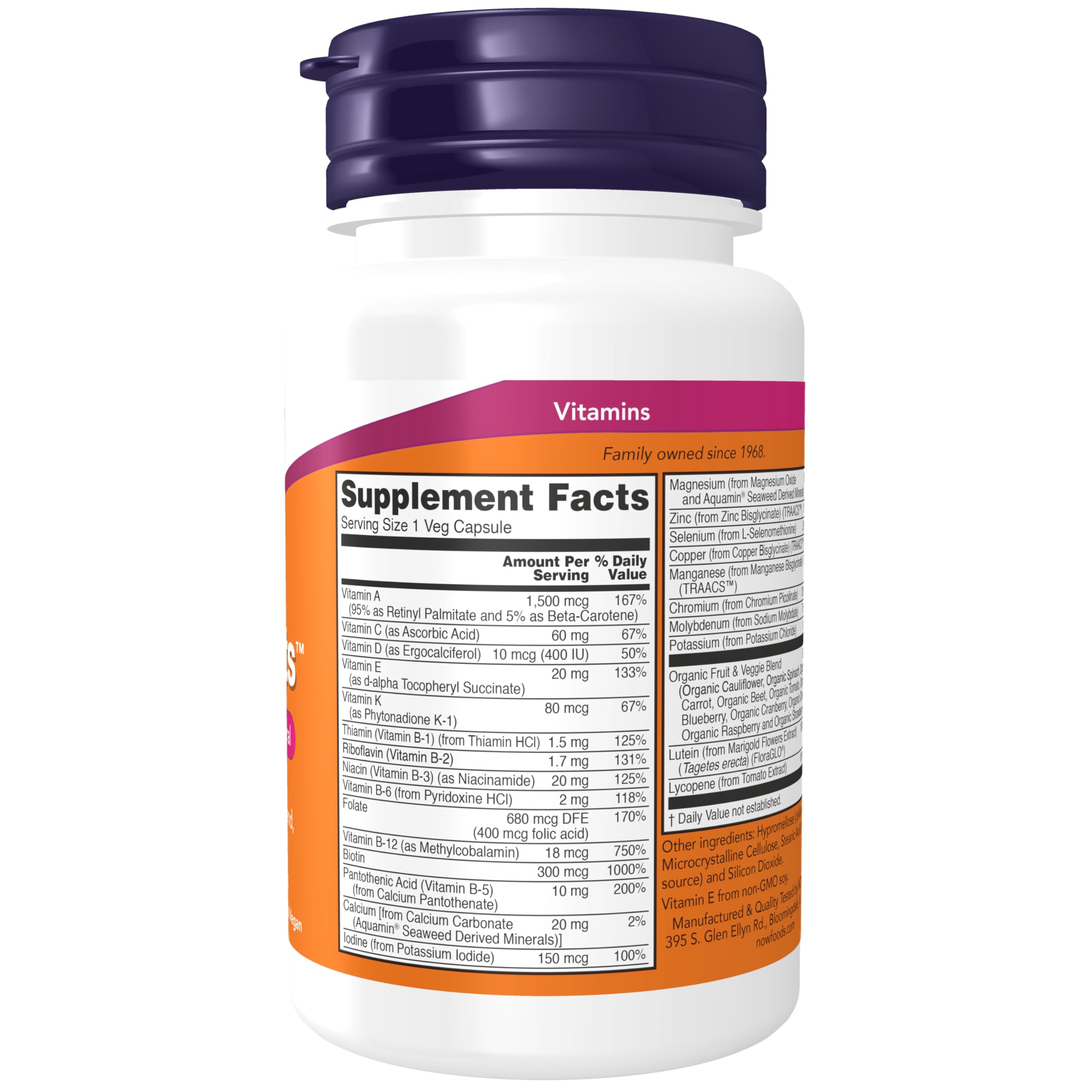 vegan-friendly blended vitamin & mineral supplements