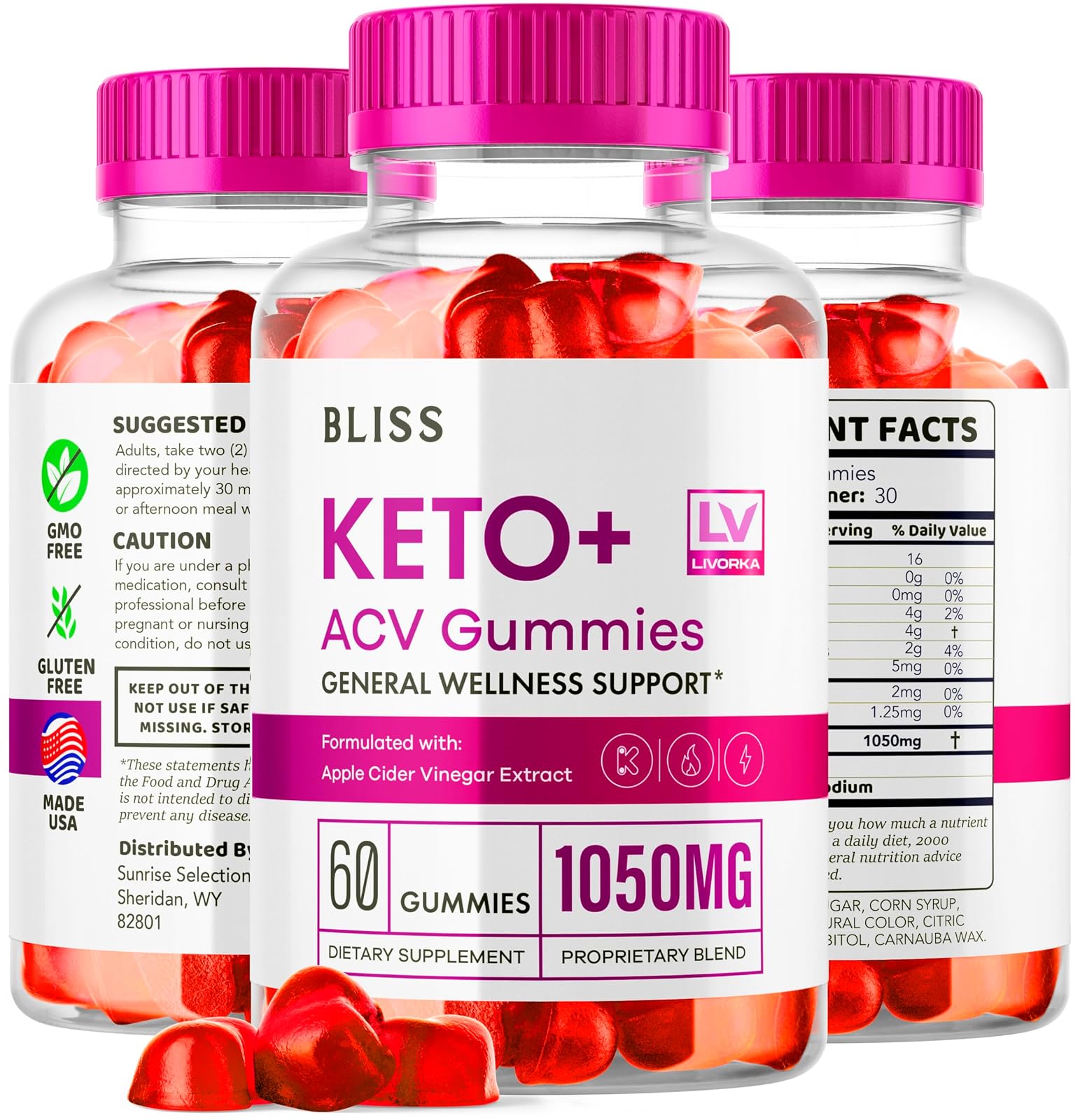 Vegan-friendly Bliss Keto ACV Gummies